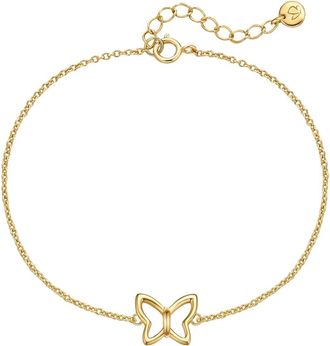 Glanzst&uuml;cke M&uuml;nchen Armband - Sterling Silber Armband Schmetterling - Gr. ONESIZE - in Gold - f&uuml;r Damen