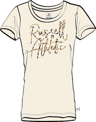 Russell Athletic A01192-SY-045 Scripted - S/S Crewneck Tee Shirt T-Shirt Femme SOYA Taille S