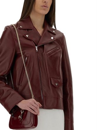 Gucci Leather Biker Jacket - Bordeaux