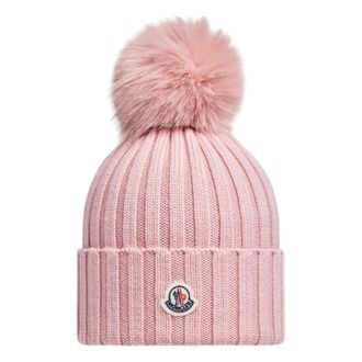 Moncler Merinowolle Pom Pom Beanie - - Accessories - unisex - Rosa - ONE SIZE
