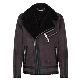 Philipp Plein Biker Jacket Iconic Plein - - Jackets - Herren - Schwarzk - 2XL