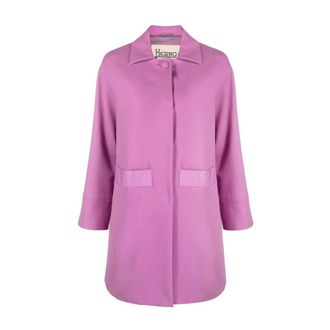 Herno Femme, Manteaux, Violet, Taille: 38 FR Manteau en coton