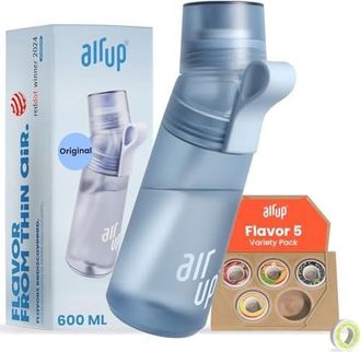 Generic Airupwaterbottle Gen2 Kit de d&eacute;marrage original avec capsules en 3 saveurs I Gourde de 600 ml avec ar&ocirc;me sans sucre - Passe au lave-vaisselle, sans BP