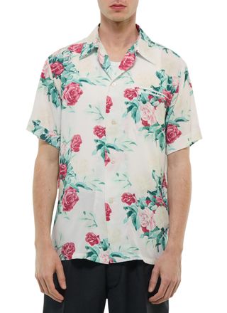 Fursac Chemise hawa&iuml;enne &agrave; motif floral - Taille XL - Homme