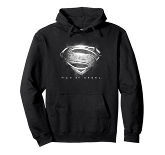 DC Comics Superman Man of Steel Contrast Logo Symbol Pullover Hoodie