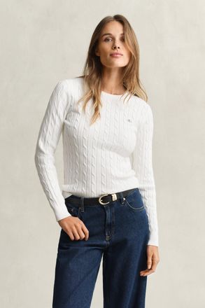 GANT Damen Zopfstrick Rundhalspullover (XXXL) EGGSHELL