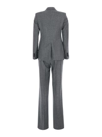 Tagliatore Womens Dress With Lapel Collar, Grey Trouser Suits