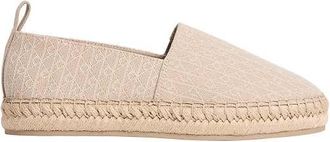 Calvin Klein Tessa - Espadrilles in Silber-Nerzbraun mit Logo-Emblem-Neutral
