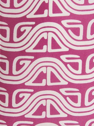 GCDS Waved Logo-Print Viscose Shirt - Pink