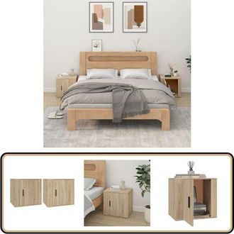vidaXL Nachttische 2 Stk. Sonoma-Eiche 50x39x47 cm - Nachttische - Schlafzimmermöbel - Holzwerkstoffeinrichtung - Kommoden - Sideboard