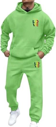 Generic Ensemble sweat &agrave; capuche et pantalon de surv&ecirc;tement pour la Saint-Valentin pour hommes 2026, Vert, XXL