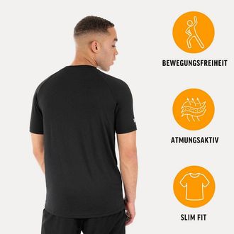 Smilodox T-Shirt Davren Herren, Slim Fit, Fitnessshirt, Raglan, Training, Sport Raglan, atmungsaktiv, Quick Dry, Stretch, Performance