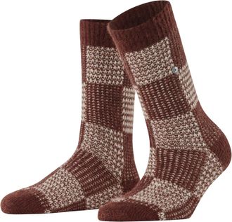 Burlington Damen Socken Charming Checks W So Alpaka Wolle gemustert 1 Paar, Braun Cinnamon 5186, 36-41