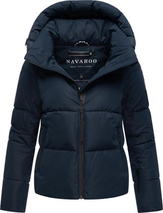 Navahoo Damen Winterjacke warme Steppjacke mit abnehmbarer Kapuze Frostherz XIV Navy Gr. XL