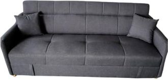 Concept Usine | Canap&eacute; Convertible 3 Places avec Coffre de Rangement en Tissu de Lin | Design ADARE Gris Fonc&eacute; | Canap&eacute; Lit dAppoint Spacieux | Moderne, Elegant et 