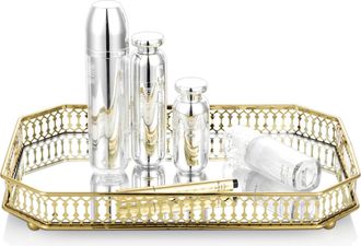 Nuptio Metall Verspiegelt Verzierten Dekorativen Tablett, Kerzenhalter, 35.5cm L&auml;nge Snake Cupcake Tablett, Tischablage, Obstschalen, Kosmetik Schmuck Organi