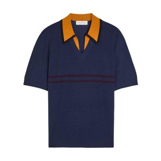Dries Van Noten Homme, Tops, Bleu, Taille: XL Molar Polo