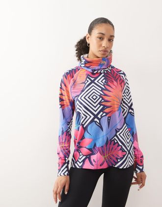 OOSC Top col montant de premi&egrave;re couche &agrave; motif Poppa - Multicolore