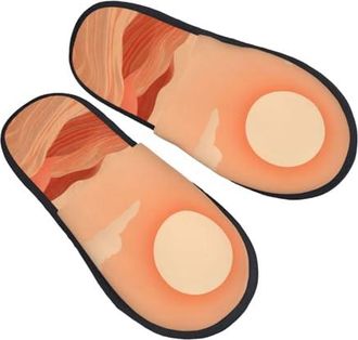 Generic Coucher De Soleil Dans Le D&eacute;sert, Style Boh&egrave;me Moderne, Montagne Unisexe Slippers Peluche Chaussons Antid&eacute;rapantes Pantoufles Pour Int&eacute;rieur Automne H