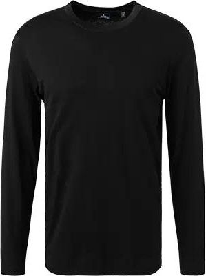Ragman Herren Longsleeve schwarz Baumwolle