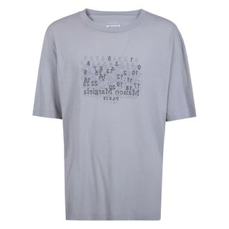 Maison Margiela Homme, Tops, Gris, Taille: S T-shirt Num&eacute;rique en Coton