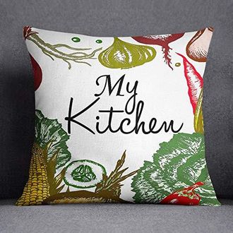 Bonamaison Le Jardin du Lin Kissenhüllen, Cotton, Mehrfarbig, 45x45