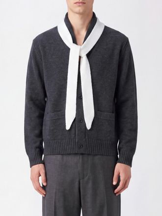 sacai Cardigan en pure laine avec col &eacute;charpe et poches plaqu&eacute;es