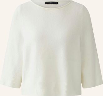 Oui Pullover Mit 3/4-Arm weiss