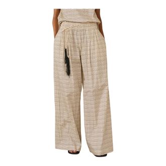 Souvenir Femme, Pantalons, Beige, Taille: 42 FR Mil Rayas Wide Pantalons