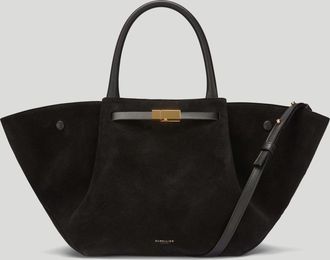 DeMellier The Midi New York Daim noir & Cuir lisse noir DeMellier