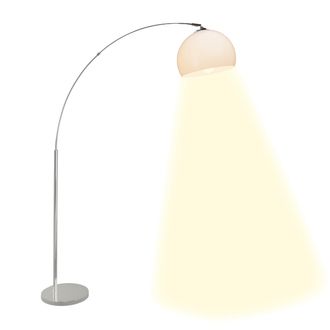 Brilliant Lampe Vessa Bogenstandleuchte 1, 7m chrom/wei&szlig;