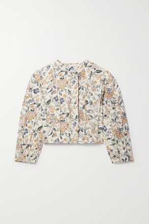 Ulla Johnson Anika Gesteppte Jacke Aus Seide Mit Blumenprint - Creme