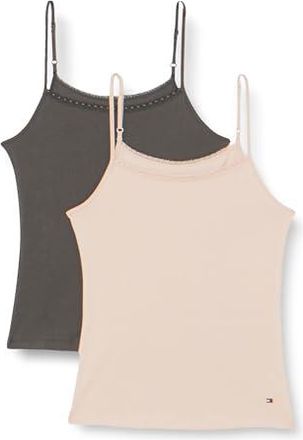 Tommy Hilfiger Femme Lot de 2 Débardeurs Stretch, Multicolore (Balanced Beige/Dark Ash), L