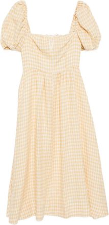 Reformation robe Marella en lin - Jaune