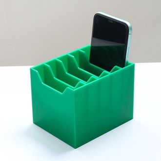 Generic Handy Aufbewahrungsbox, 5-Raster-Acryl-Telefonaufbewahrungsbox Ist Vielseitig und Geeignet for Schlafsäle, Wohnungen und Büros(Green)