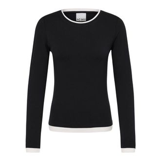 Ichi Ichi - Ihperla LS - Femme - Tops - Noir - Taille: 44 FR