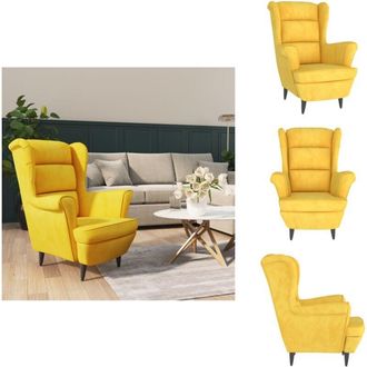 vidaXL Fauteuil jaune moutarde velours - Fauteuil En Velours - Fauteuil Jaune - Fauteuil Moderne - Chaise Confort - Meuble Salon