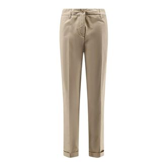 Aspesi Femme, Pantalons, Beige, Taille: 42 FR Pantalon en Twill de Coton Stretch