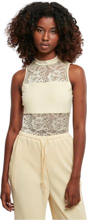 Urban Classics Damen Ladies Laces Bodysuit T Shirt, Softyellow, XL EU