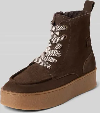Tamaris Schn&uuml;rstiefel aus echtem Rindvelours