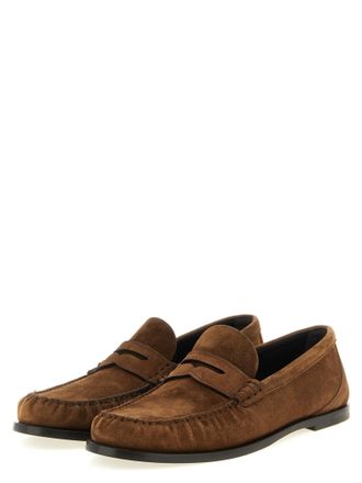 Saint Laurent Calfskin Hand-Stitched Loafer - Brown