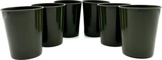 Kimmel 6 Stück Becher Trinkbecher 250 ml im Set, Partybecher Kindergeschirr Plastikbecher, Mehrweg, Farbe oliv