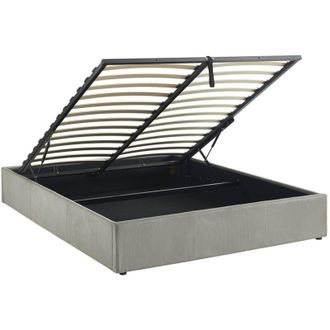 Sweeek Boxbett mit Lattenrost und Kopfteil 160x200cm fein gerippter Cord-Bezug - Sweeek