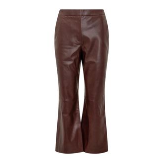 Calvin Klein Pantalon &eacute;vas&eacute; en similicuir - Femme - Pantalons - Rouge - Taille: 32 FR
