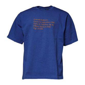 Dolce & Gabbana Blau Grafikdruck Crew Neck T-shirt - - Tops - Herren - Blau - XL