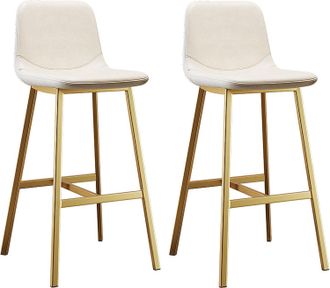 Generic Barhocker mit R&uuml;ckenlehne, 150 kg belastbar, aus PU-Leder, ideal f&uuml;r K&uuml;cheninseln; gepolsterte Barhocker mit Fu&szlig;st&uuml;tze; Esszimmerst&uuml;hle f&uuml;r die Bar