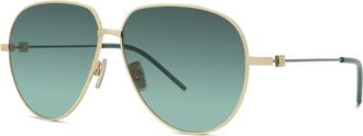 Givenchy Goldene Metalltropfen-Sonnenbrille Blaue Gl&auml;ser - - Accessories - unisex - Gelb - ONE SIZE