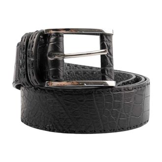 Kiton Homme, Accessoires, Noir, Taille: 90 CM Ceinture en cuir de crocodile