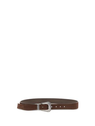 Brunello Cucinelli Suede Western Buckle Belt - Brown