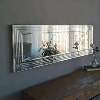 Pier Import Miroir horizontal moderne chic - cadre rainur&eacute; 120 cm CODY